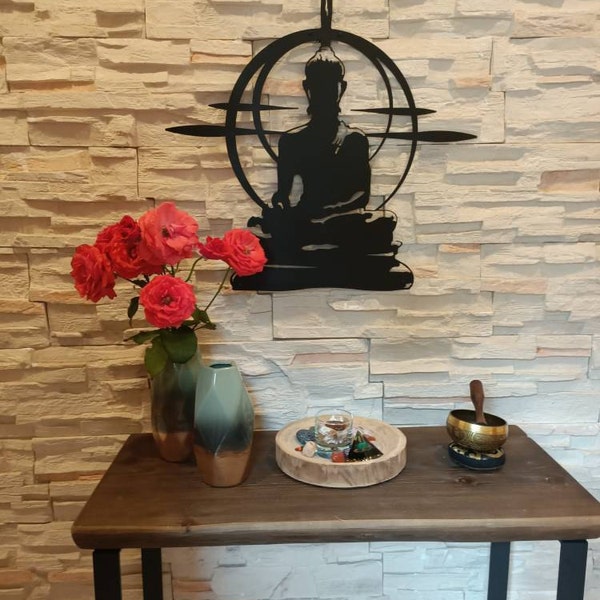 Buddha Metal Wall Sign, Hindu Wall Art, Yoga Studio Decor, Meditation ...