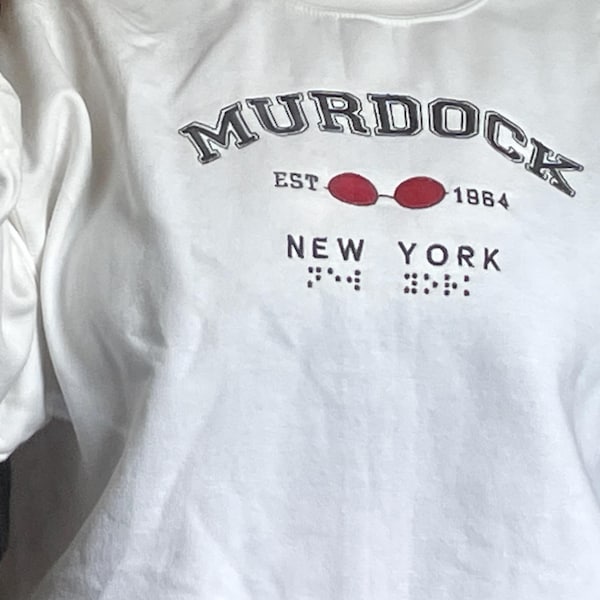 Daredevil Murdock Sweatshirt, Matt Murdock, Embroidered Crewneck ...