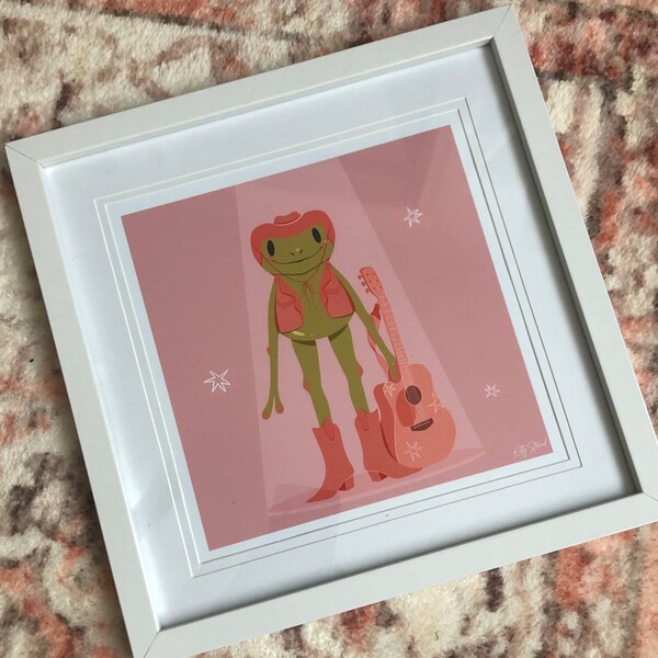 Howdy Partner Frog Art Print Frog Aesthetic Art Print Western Wall Art ...