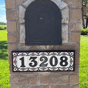 House Numbers Address Tiles Framed Set Custom Address Tiles Sign Hand ...