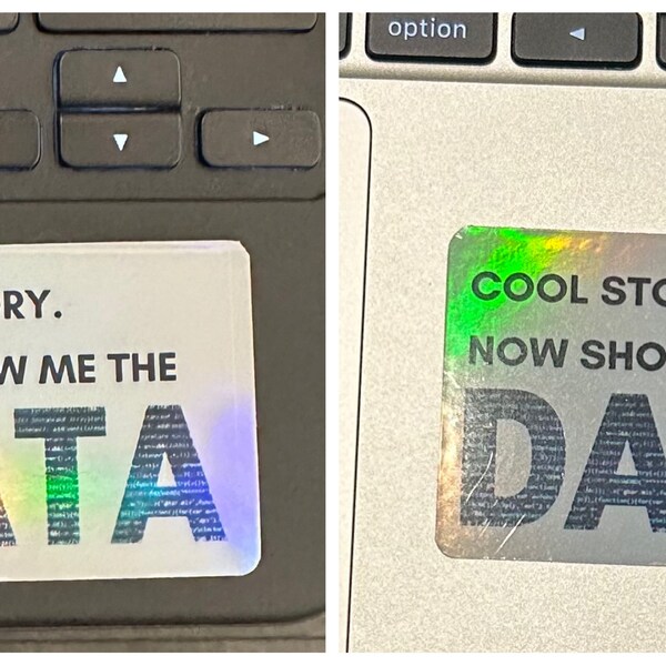 Data Science Sticker, Laptop Stickers, Holographic Vinyl Sticker, Water ...