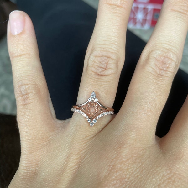 Rose Gold Engagement Ring Setting Custom Semi Mount Infinity Diamond ...