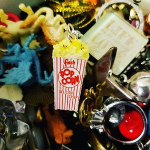Miniature Movie Popcorn Charm, Miniature Food Jewelry, Polmer Clay ...