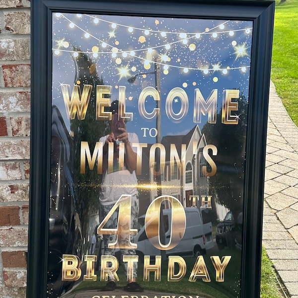 Editable Birthday Welcome Sign, Birthday Decor, 30th 50th 60th 70th ...