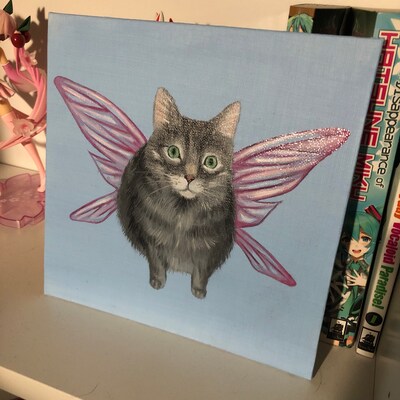 Cat Meme Original Paintings With Mini Easel - Etsy