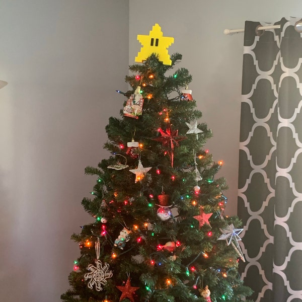 Mario Star Tree Topper | Nintendo Switch Christmas Tree, Super Mario ...