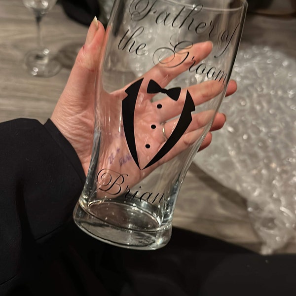 Personalised Pint Glass / Best Man Glass / Groomsman Gift / Wedding ...