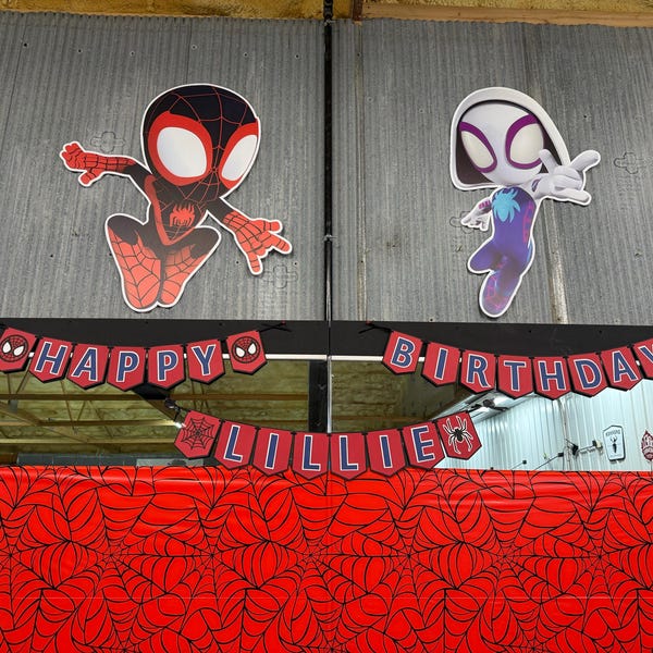 Banner - Spider Theme - Red / Blue / Black - Etsy