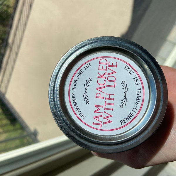 Custom Jam Packed With Love Stickers, Vintage Homemade Jam Round ...