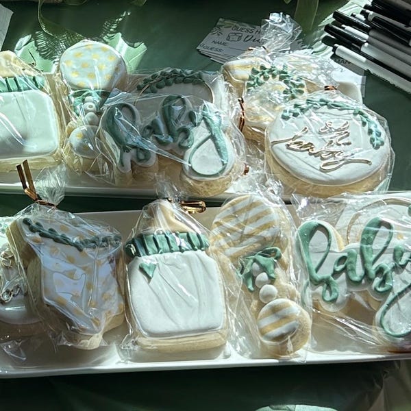 Greenery Baby Shower Cookies - One Dozen - Etsy