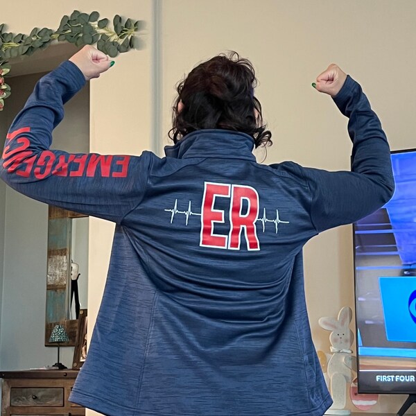 Emergency Nurse Jacket ER Rhythm Department Nursing Embroidered Custom ...