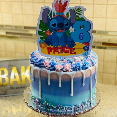 EDITABLE Stitch Cake Topper Stitch Printable Birthday Party Custom ...