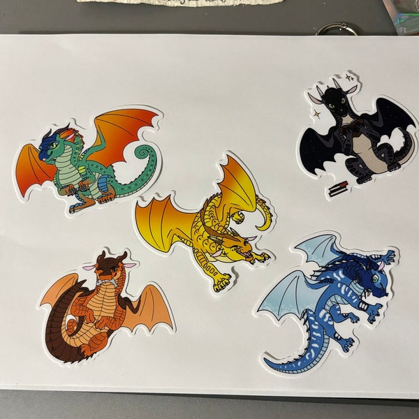 Wings of Fire Stickers - Glory / Tsunami / Sunny / Starflight / Clay ...