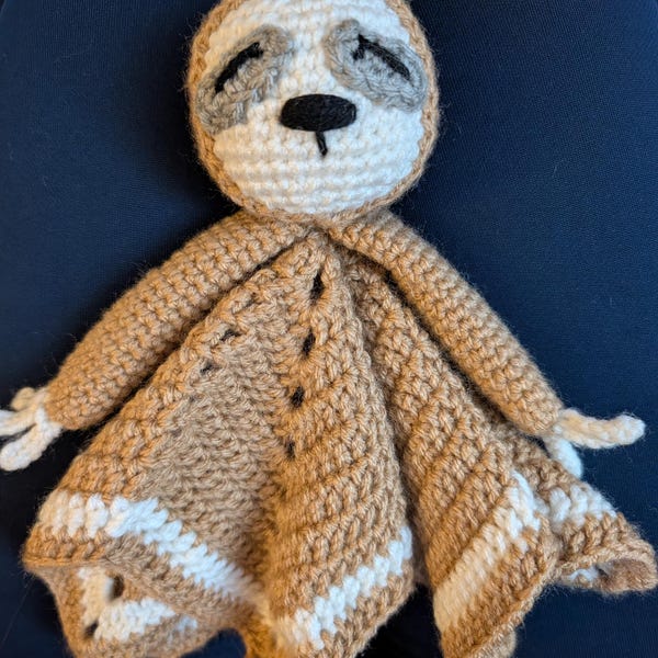 Crochet Sloth Lovey Pattern, Sloth Lovey Crochet Pattern, Crochet Sloth ...
