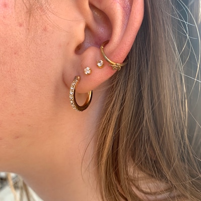 Tiny Bee Conch Ring, Bee Helix Earring, Honey Bee Earrings, Sterling ...