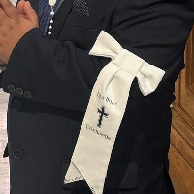 Personalized First Holy Communion Arm Band Monogrammed Boys Communion ...