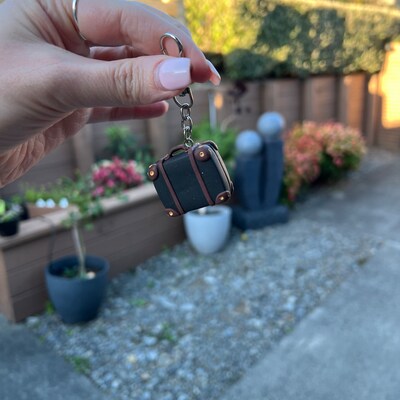 Handmade Suitcase Keychain L Custom Suitcase Keychain L Black Suitcase ...