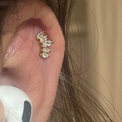 Tiny Open Flower Threadless Flat Back Earrings, 20,18,16ga, 5-10mm ...