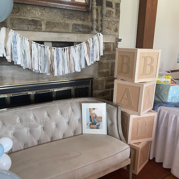 Baby Shower Block Letters, Large Wooden Alphabet Blocks, Large Wooden ...