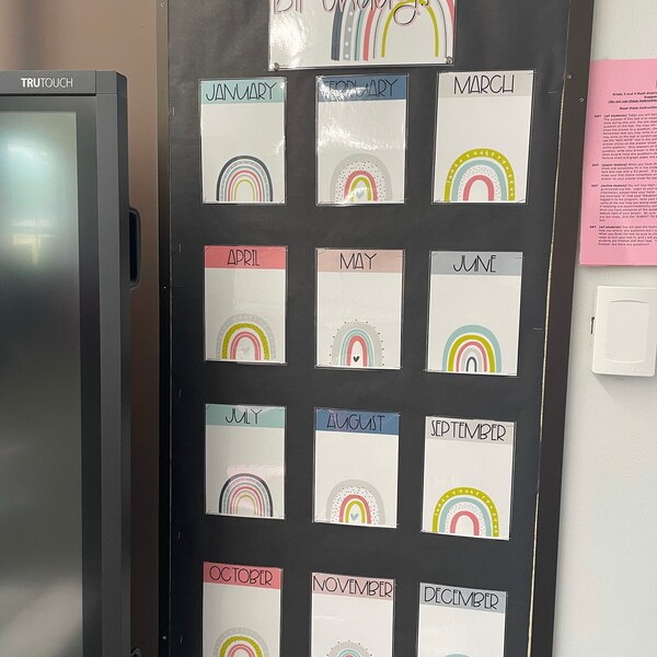 MODERN RAINBOW Birthday Display | Editable | Calm Colors Classroom ...