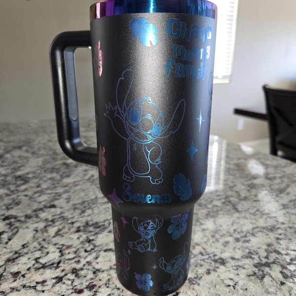 Laser Engraved Stitch Tumbler: 40oz Stainless Steel Cup - Etsy