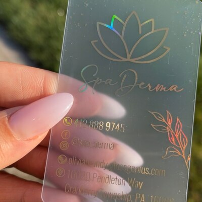 Frosted Matte Plastic Business Cards. Gold, Holographic, Silver Foils ...