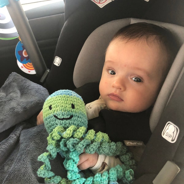 Gilbert Octopus for Preemies Crochet. NICU Baby. Green Stuffed Toy ...