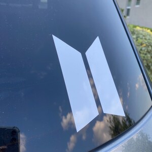 BTS Set of 2 6 BTS White Vinyl Decal Sticker for Car Window, Yeti ...