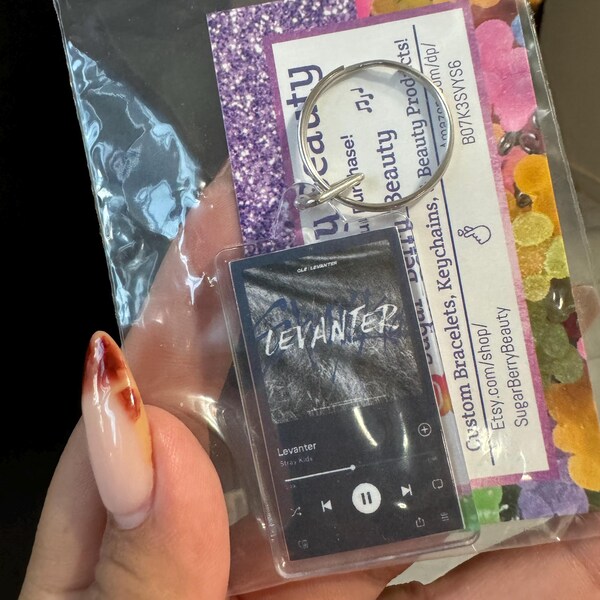 Spotify Song Plaque Keychain Custom Key Chain Add Charm Gummybear Heart ...