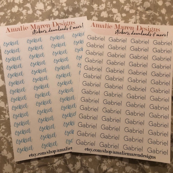 Custom Name Stickers in Color - Planner and Journal Sticker Set ...