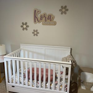 Large Wood Name Sign, Nursery Name Sign, Boho Nursery Sign , Above Crib ...