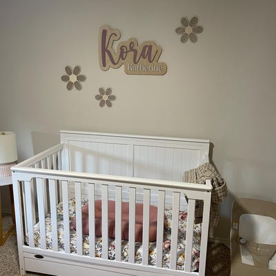 Large Wood Name Sign, Nursery Name Sign, Boho Nursery Sign , Above Crib ...