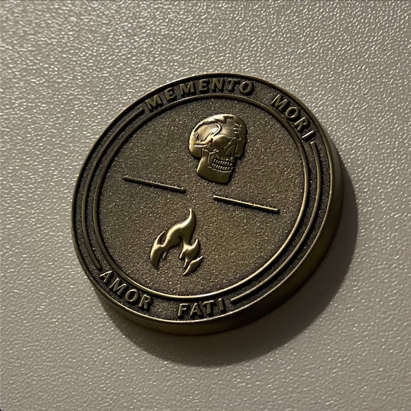 Stoic Challenge Coin: the Cardinal Virtues, Memento Mori and Amor Fati ...