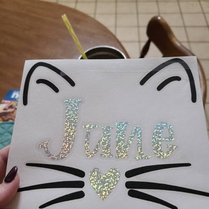 Personalized Cat Name Vinyl Decal Sticker Tumbler Cups Laptop iPad ...