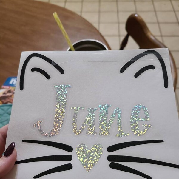 Personalized Cat Name Vinyl Decal Sticker | Tumbler Cups | Laptop ...