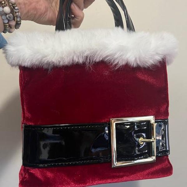 Christmas Purse, Santa Handbag, Festive Holiday Small Tote - Etsy