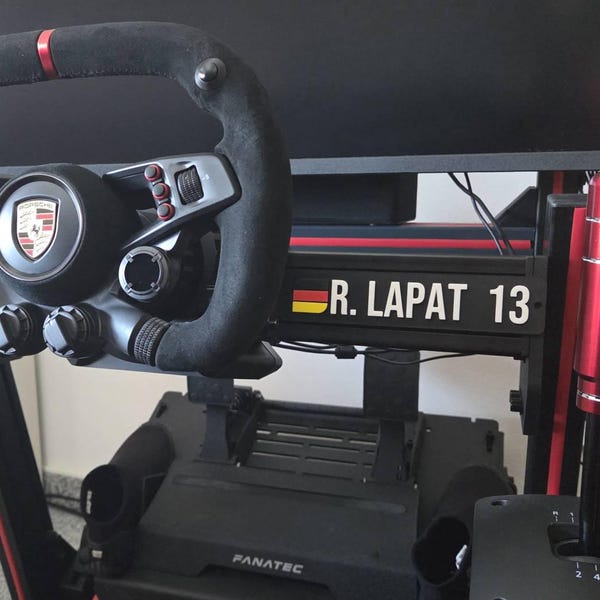 Custom Sim Racing Sign Name Tag and Flag for Driving Rigs Simulators ...