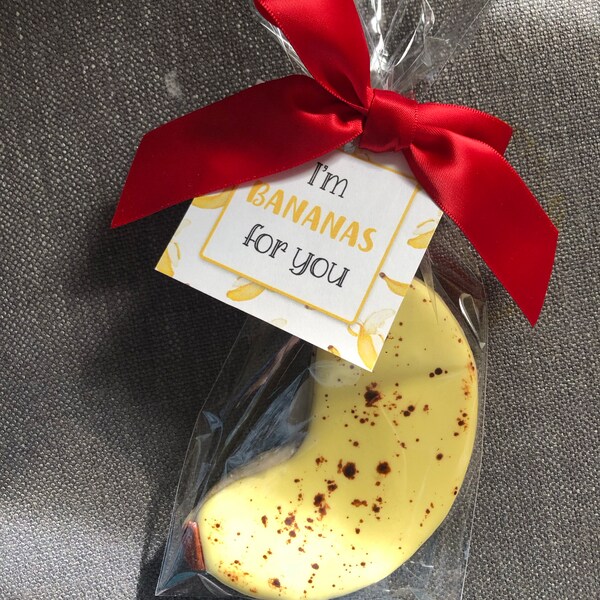I Am Bananas for You Favor Tag, Valentine's Day Cookie Tag, Valentine's ...