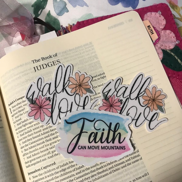 Clear Sticker: Walk by Faith Not by Sight Clear Vinyl Sticker,bible ...