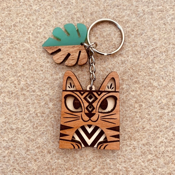 Tiki Kitty Keychain - Etsy