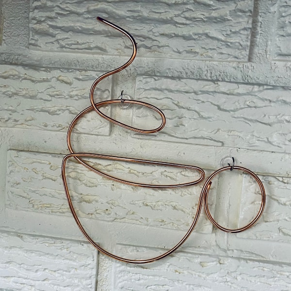 Tea Cup Wire Wall Hanging | Wire Wall Art | Wall Decor | Wire Decor ...