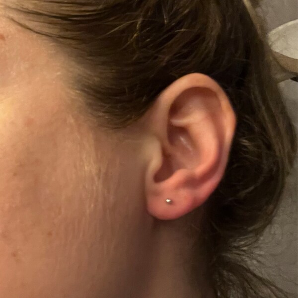 20G/18G Dot Flat Back Threadless Push Pin Labret Stud • Solid 925 ...