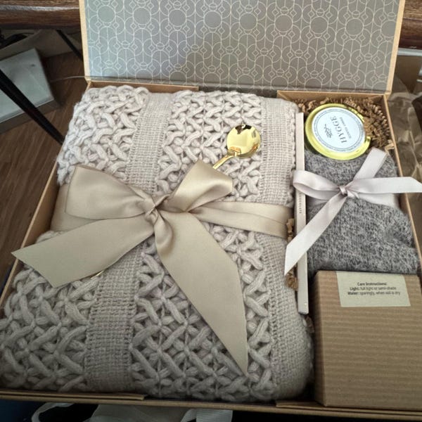 Classy Gift Basket for Women - Cozy Gift Box With Blanket, Socks ...