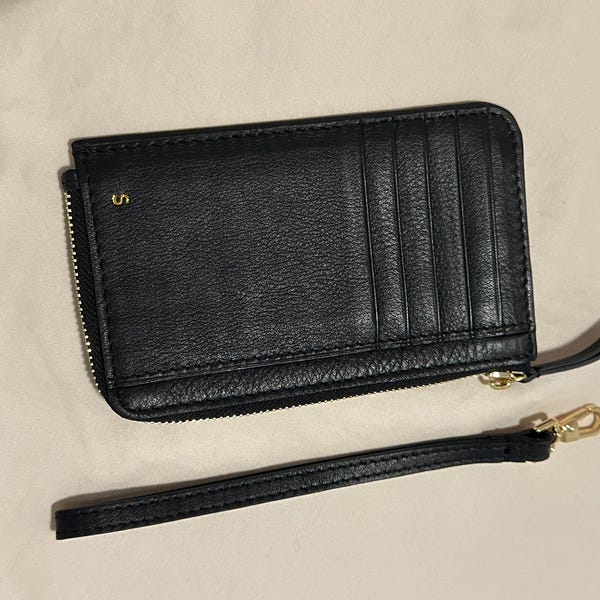 Personalized Beige Leather Zip Card Holder Wallet, Card Holder, Compact ...