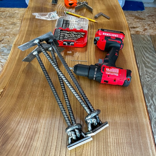 Rebar Hair Pin Legs Set of 4 - Nautical Knot Small Base - Coffee Table ...