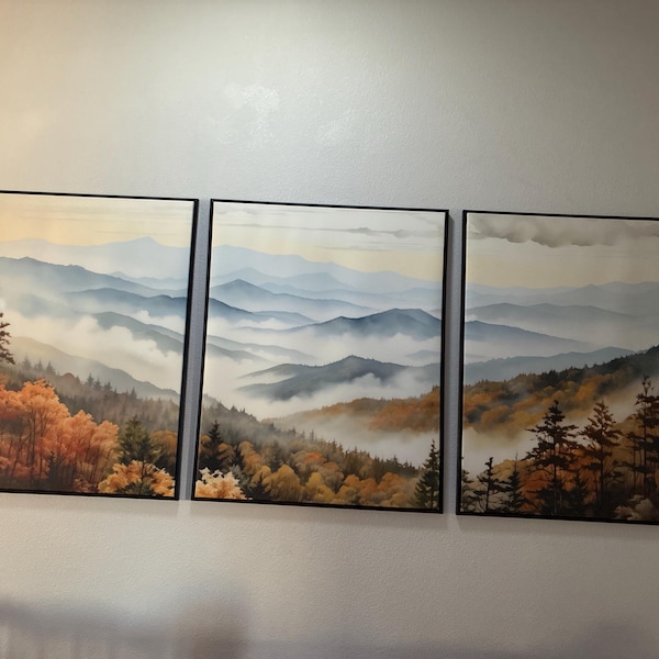 Great Smoky Mountains National Park Panorama Watercolor Painting ...