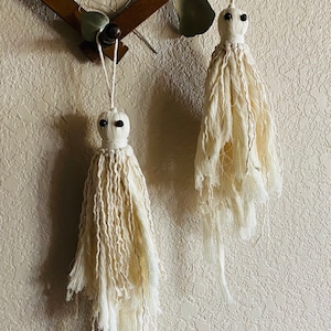 Handmade Macrame Decor Ghost Decoration Set Mini Ghosts - Etsy UK