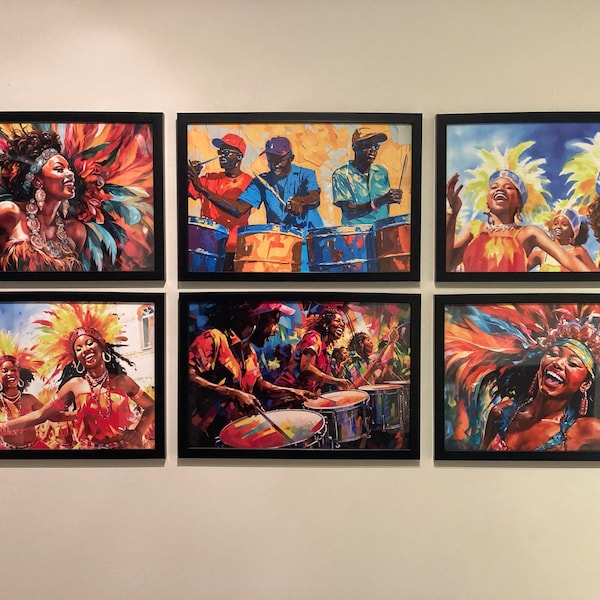 Houses in Street in Haiti Art Print Framed Fine Art Print, Canvas or ...