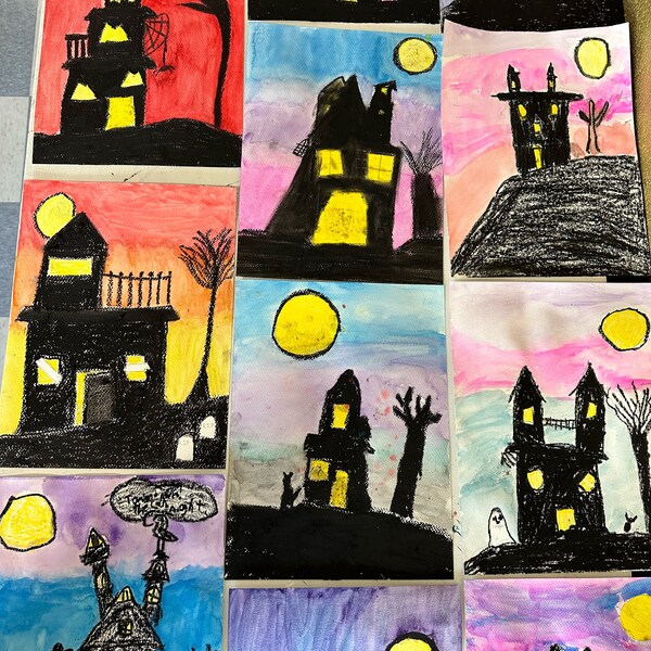Spooky House Halloween Art Lesson by Art Teacher in LA- Art Lesson ...