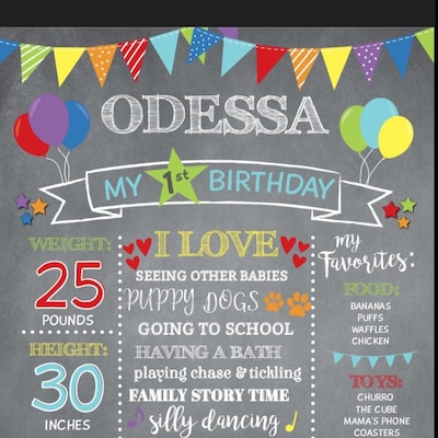 Milestone Birthday Sign, Party Decor Signs, Birthday Chalkboard, Babies ...